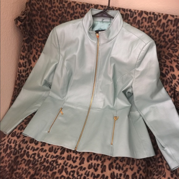 Jackets & Coats | Gently Used Mint Green Leather Jacket | Poshmark